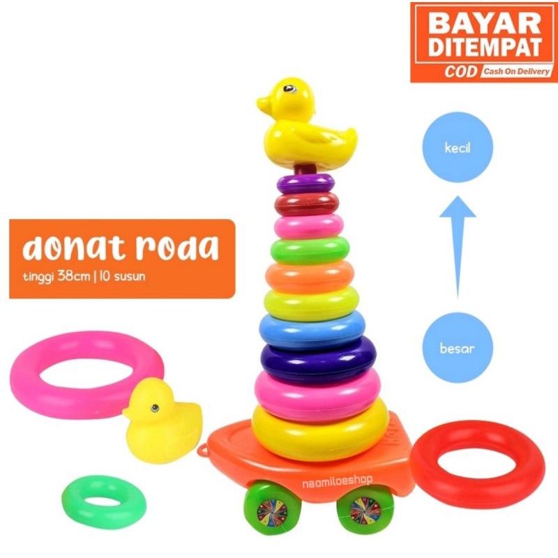 Jual MAINAN EDUKASI ANAK RING DONAT SUSUN RODA KAPAL MAINAN PUZZLE ...