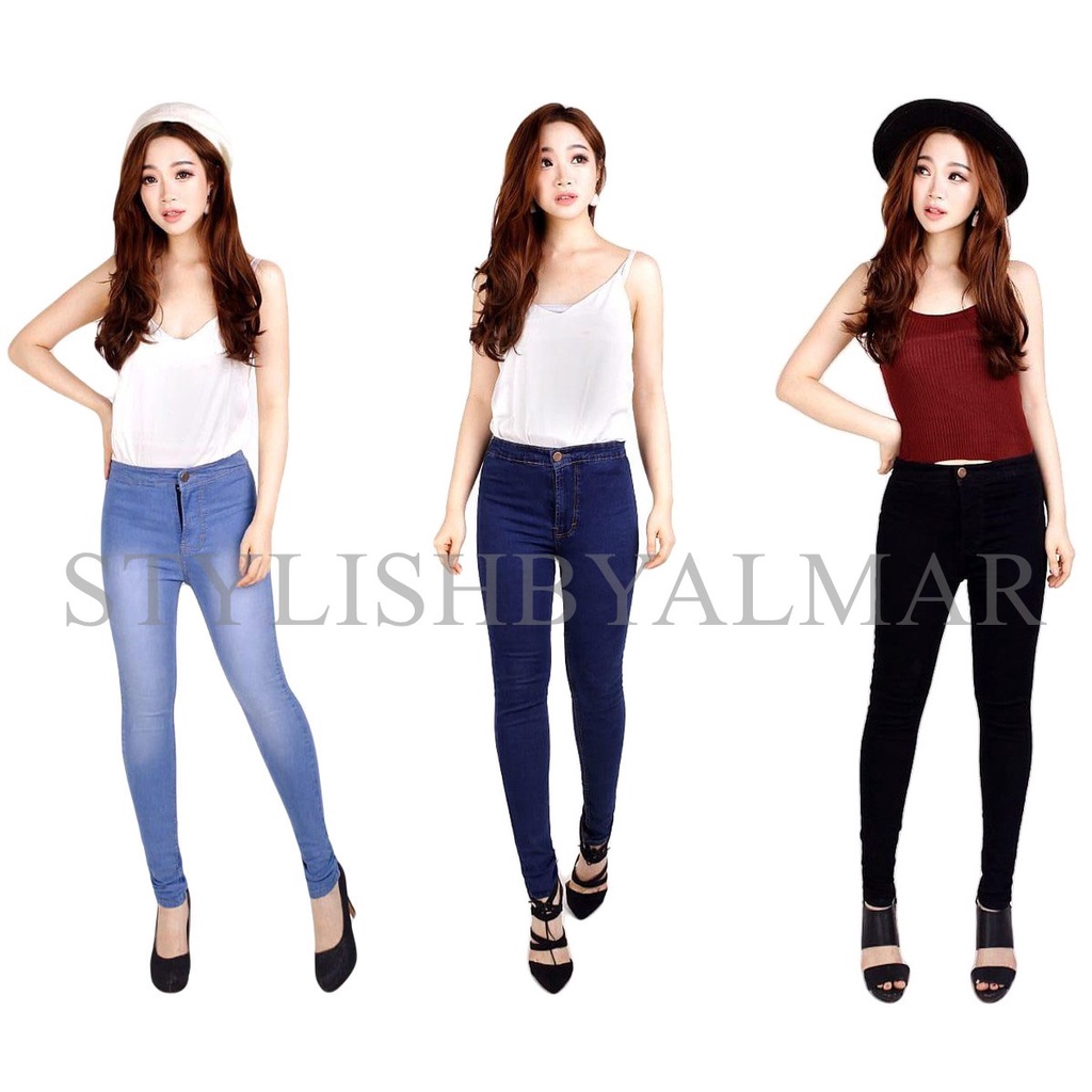Jual Celana jeans pensil slimfit skinny high waist wanita | Shopee Indonesia