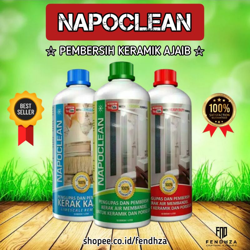 Jual 1 Botol / 1 Liter Napoclean Pembersih Kerak Keramik Kamar Mandi ...