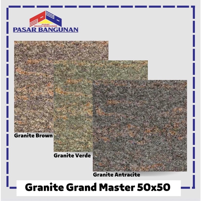 Jual Keramik Grand Master Granite Antracite / Brown / Verde 50x50 KW 1 ...