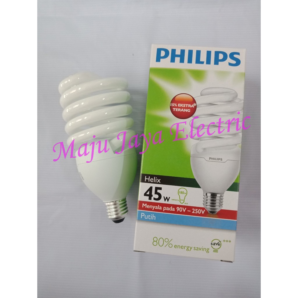 Jual Lampu Philips Helix Ulir Spiral 45 W Watt 45w 45Watt Putih Cool Daylight | Shopee Indonesia