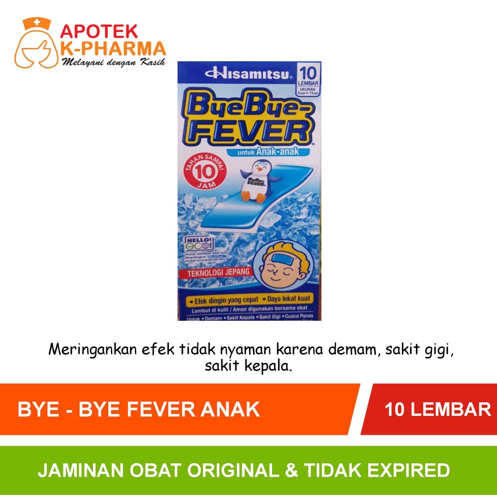 Jual Bye Bye Fever Anak Isi 10 Lembar Obat Original Nisamitsu | Shopee ...