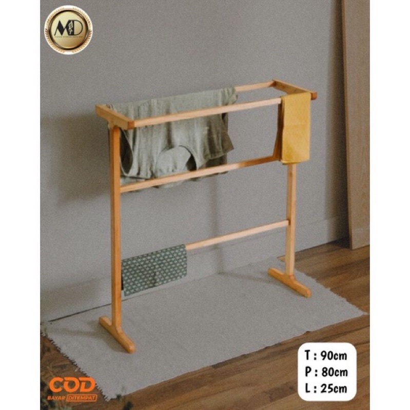 Jual Rak Handuk aesthetic / Rak handuk kayu / Rak handuk minimalis ...