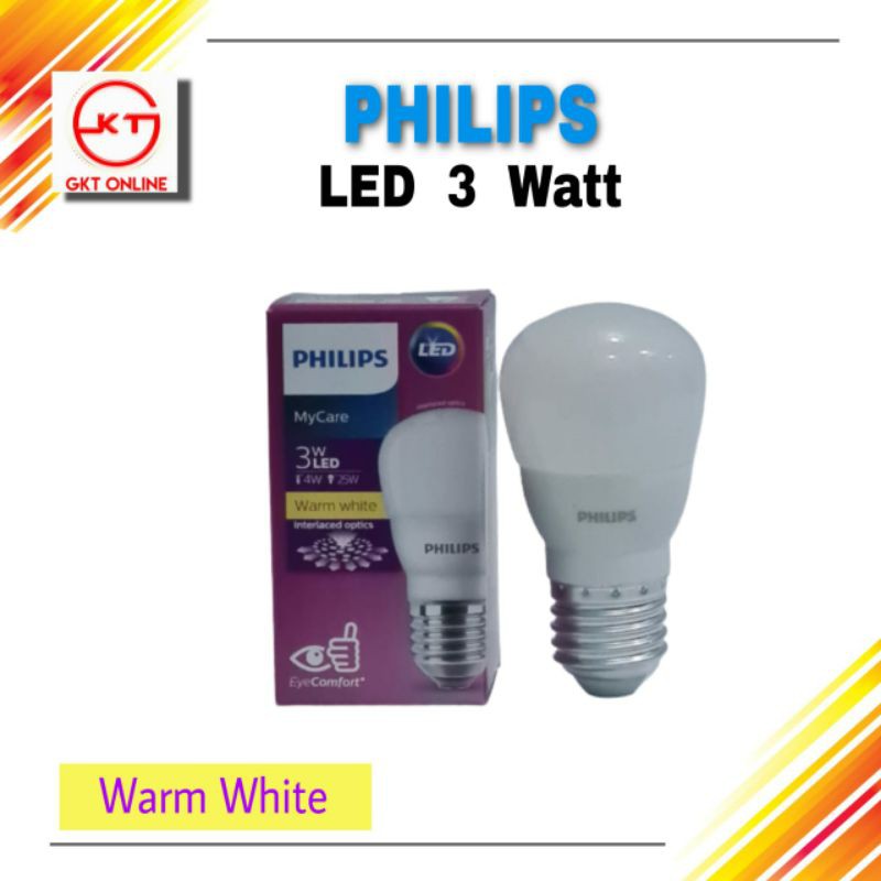 Jual Lampu Philips LED Bohlam 3 Watt WarmWhite/ Lampu Philips Cahaya Kuning Indonesia|Shopee ...