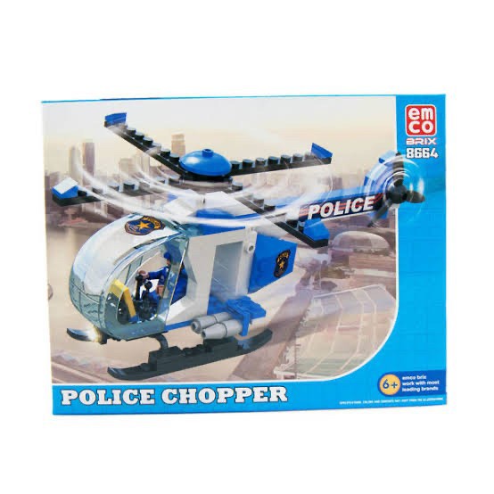 Jual Emco Brix Police Chopper 8664 - Brick Helicopter Polisi Mega Blok ...
