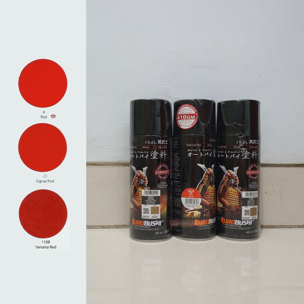 Jual SAMURAI PAINT pilox pylox pyloc Cat Semprot Red 6, Signal Red 23, Yamaha Red 1108 400ml ...