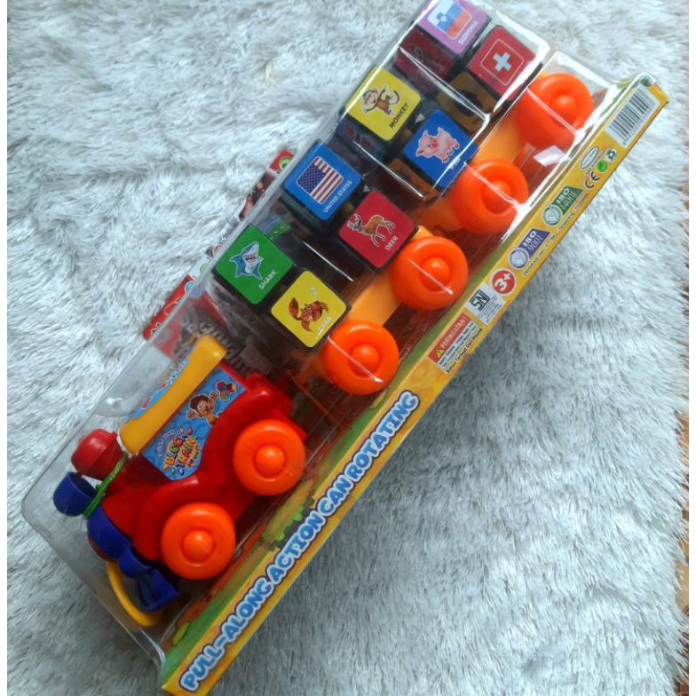 Jual Kereta Blok / Block Train Mainan Edukasi kereta Huruf Angka Hewan ...