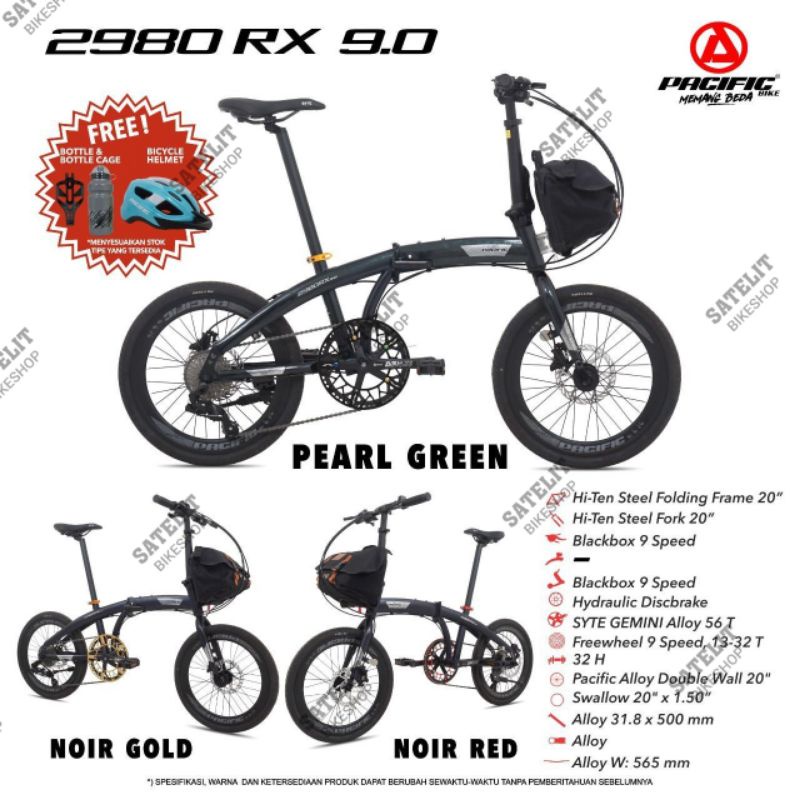 Jual Sepeda Lipat Folding Bike Pacific 2980 RX 9.0 Ukuran 20 Inch ...
