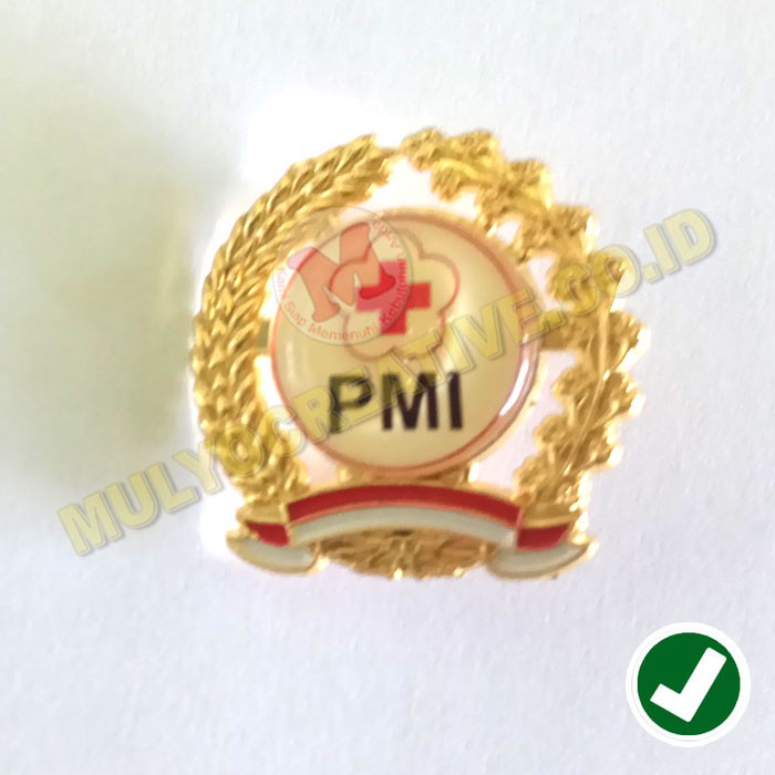 Pin PMI - Palang Merah Indonesia - Emblem PMI Model Padi dan Kapas ...