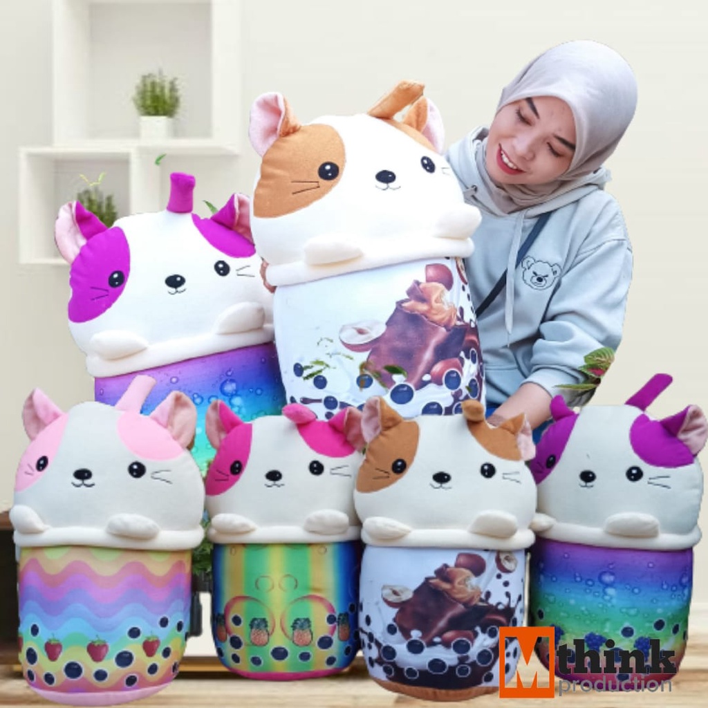 Jual Boneka boba guling boba bantal boba model terbaru kepala kucing ...