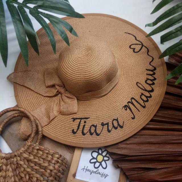TOPI PANTAI CUSTOM VEBIA COKLAT MUDA / TOPI CUSTOM / TOPI FLOPPY ...