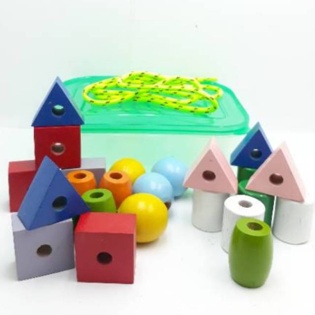 Jual Nafisah edutoys meronce kayu isi 25 | Shopee Indonesia
