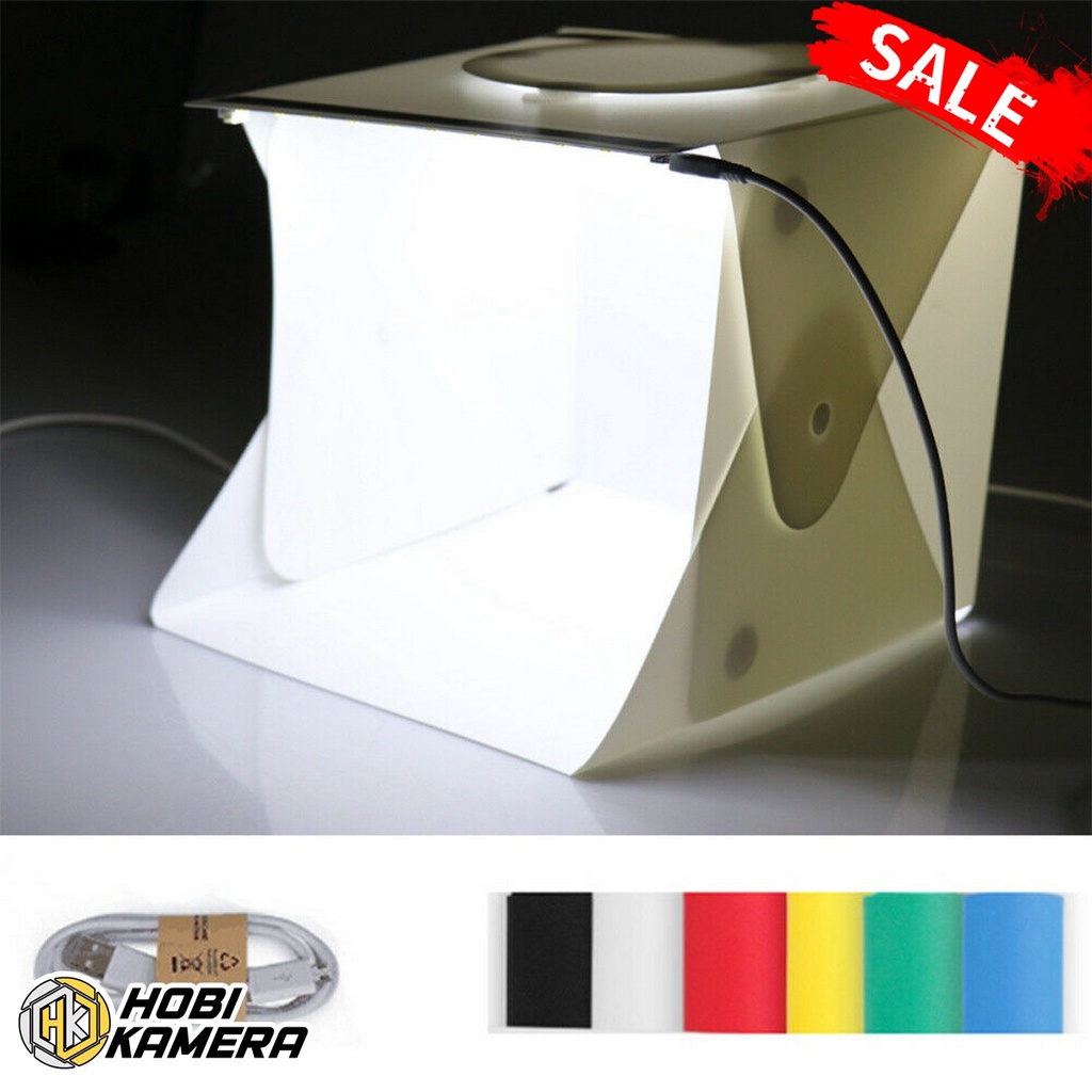 Jual Mini Portable Studio Photo Box dengan 2 LED Strip cocok untuk Foto ...