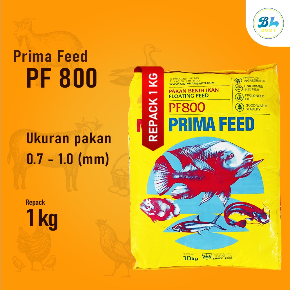 Jual Pakan Benih Ikan Lele Gurame Nila MS Prima Feed PF 800 Repack 1 Kg ...