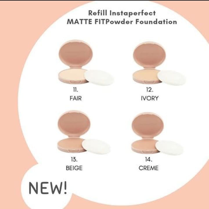 Jual Wardah Instaperfect Matte Fit Powder Foundation (Refill) | Shopee ...