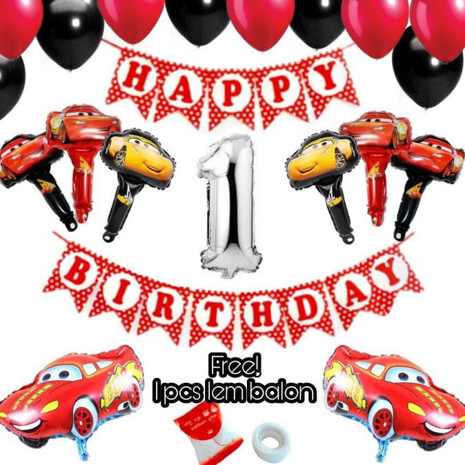 Jual Paket Dekorasi Balon Ulang Tahun / Happy Birthday Tema Mobil Cars ...