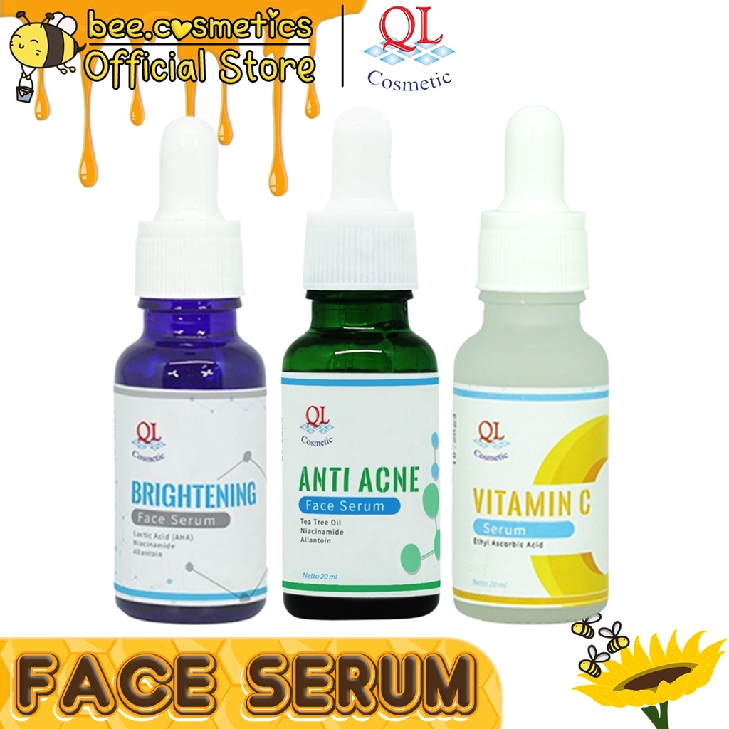Jual QL COSMETIC FACE SERUM SERIES 20ML (ACNE / BRIGHTENING / VIT C ...