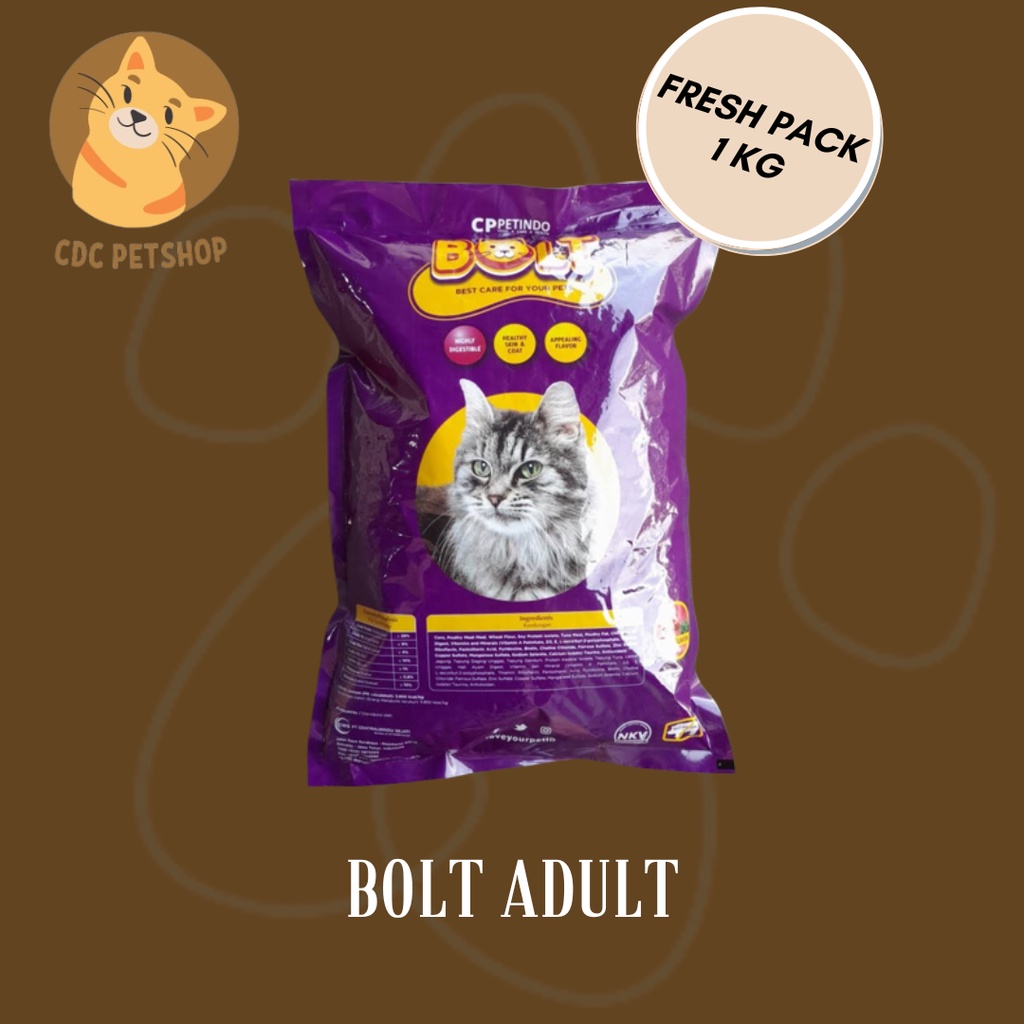 Jual Bolt Cat Food 1KG rasa Tuna bentuk Ikan/Makanan Kucing/Cat Food ...