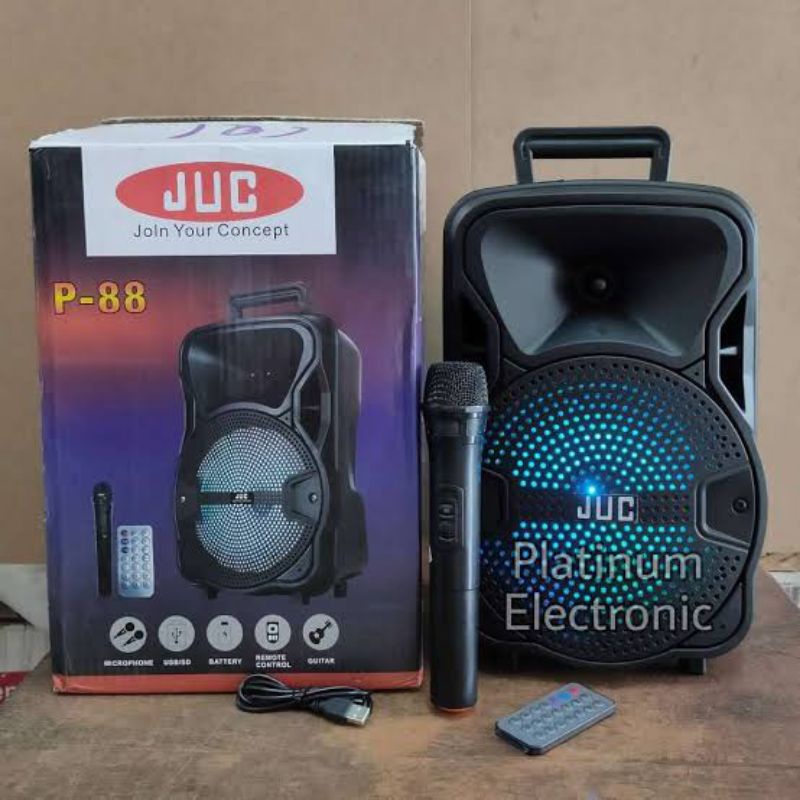 Jual Speaker Portable JUC P 88 Free Mikrofon Wireless | Shopee Indonesia