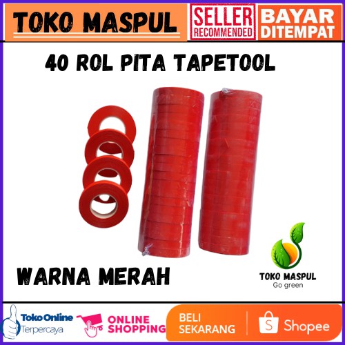 Jual 40 Rol Tapetool Refill tape Pita isi ulang Tapetool Tapetol ...