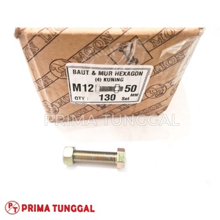 Jual Baut + Mur Hexagon Kuning M12 Ukuran Baut 17 Panjang 5 cm 10 cm ...
