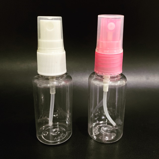 Jual BOTOL SPRAY 45 ML PLASTIK BENING TRANSPARAN TUTUP PUTIH PINK TONER ...
