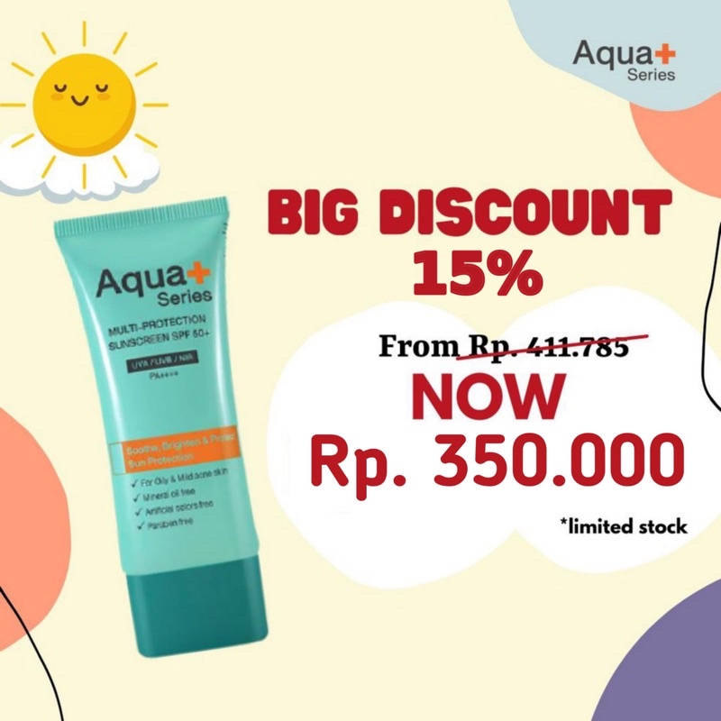 Jual AQUA+ SERIES | AQUA PLUS - MULTI PROTECTION SUNSCREEN SPF 50 ...