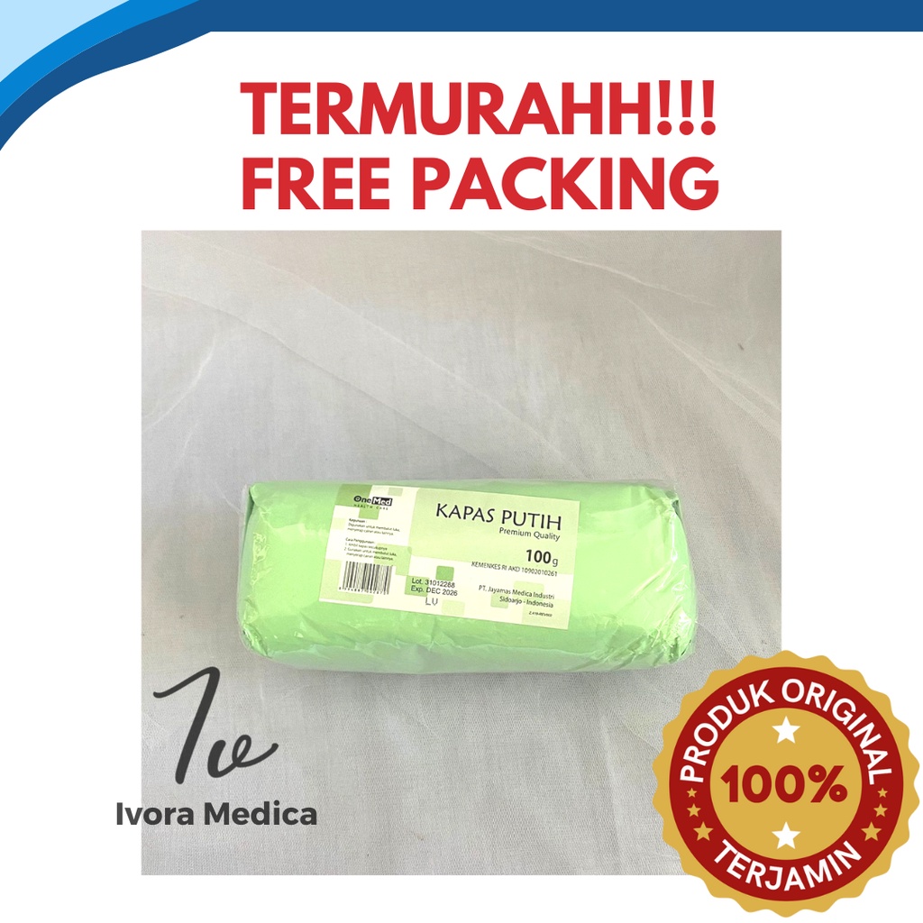 Jual Kapas Putih Pembalut 100 gram OneMed | Shopee Indonesia
