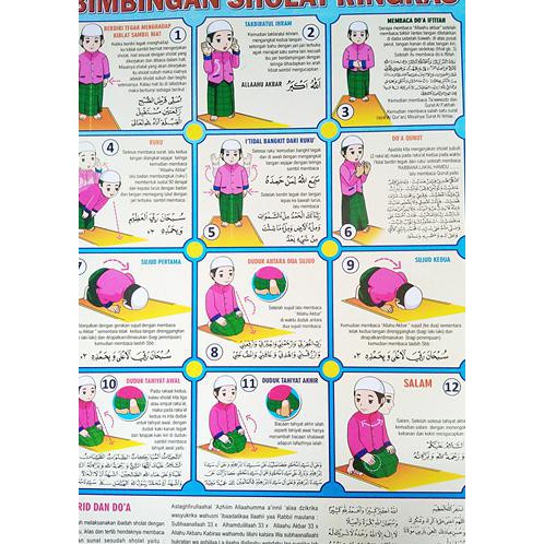 Jual poster anak pengenalan belajar sholat | Shopee Indonesia