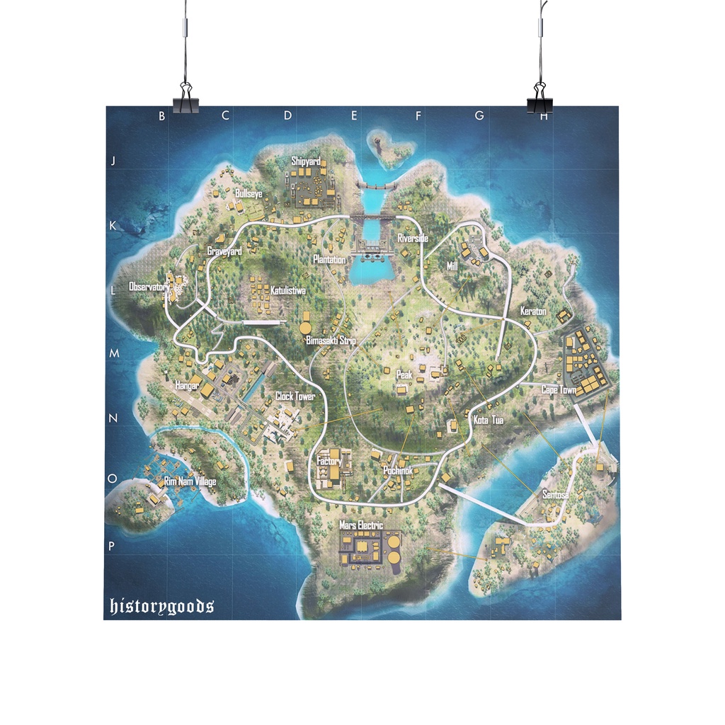 Jual HISTORYGOODS - Poster map free fire ( Bermuda - Kalahari ...