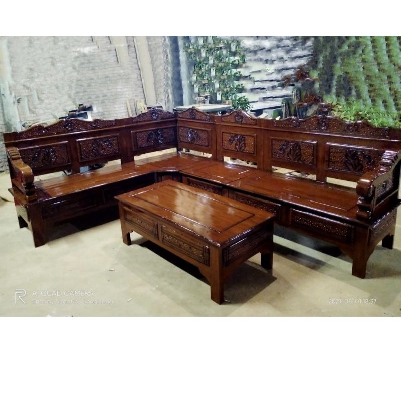 Jual Sofa/Kursi L Jati + Meja Type Keraton | Shopee Indonesia