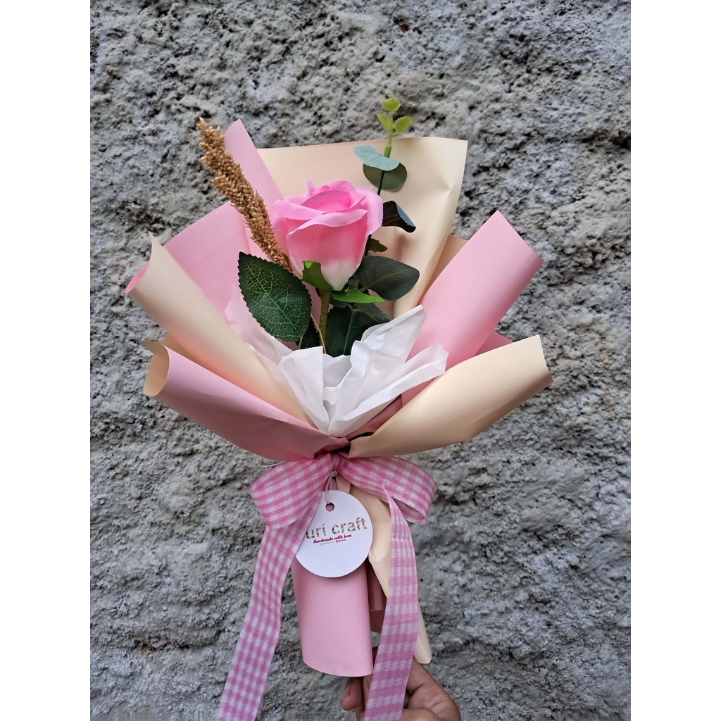Jual Buket Bunga Single Rose/Buket Bunga Kering /Buket Bunga Artificial ...