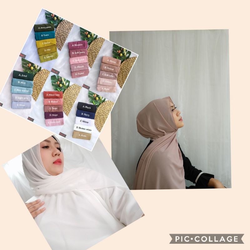 Jual [ Part 1]PASHMINA CERUTY BABYDOLL Panjang 180-200 Lebar 70-75 PREMIUM SHAWL JAHIT TEPI ...