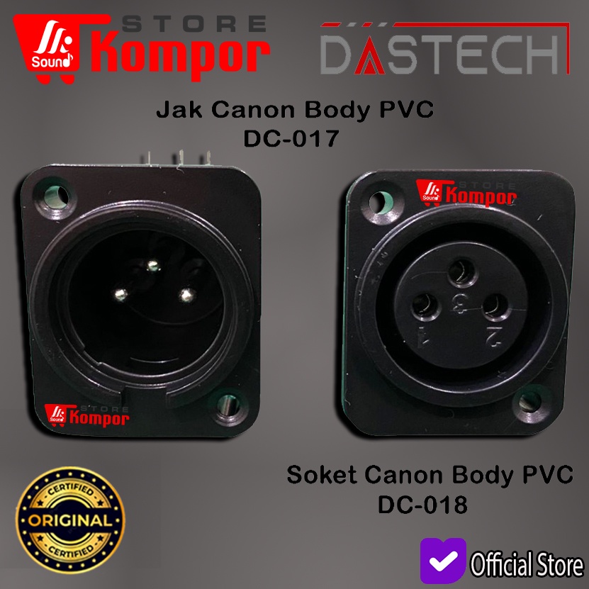 Jual SOKET CANON BODY PVC DC-018 / DC-017 SOKET CANON DASTECH MALE ...