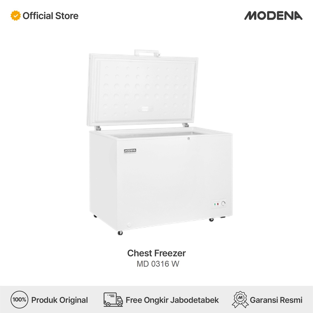 Jual MODENA Freezer - MD 0316 W (Kapasitas 310 Liter) | Shopee Indonesia