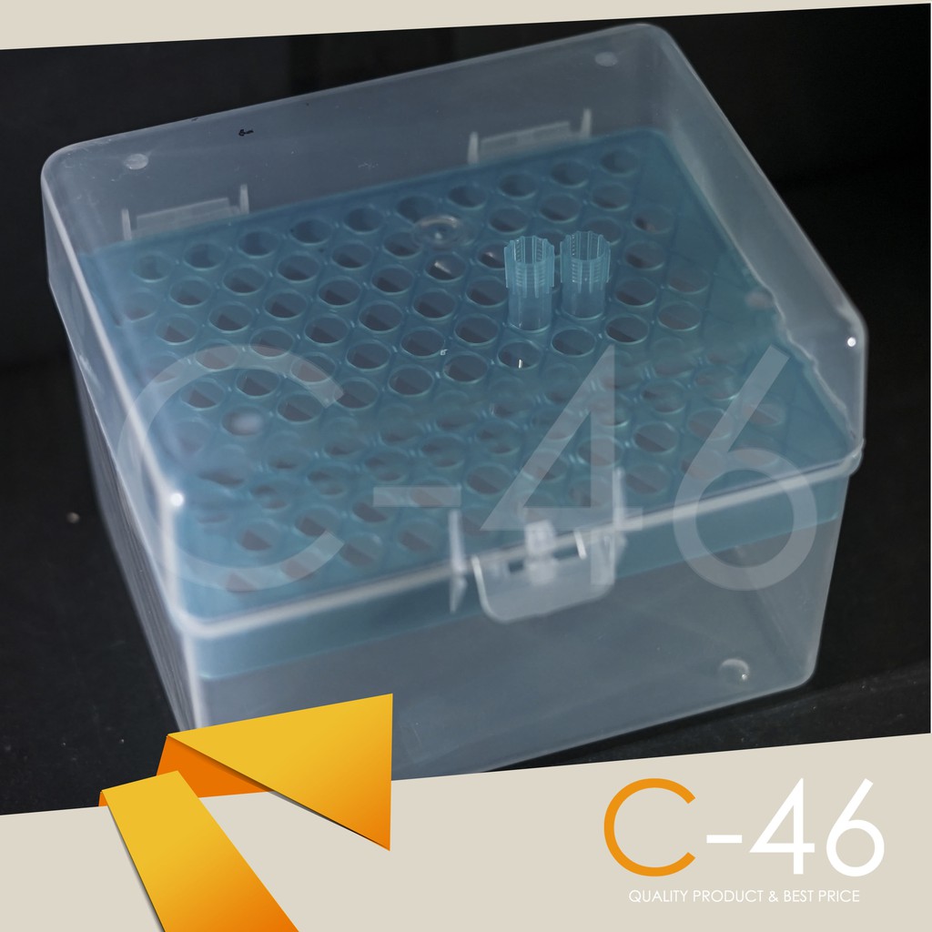 Jual Rak Blue Tip Plastik 100 Lubang | Wadah Box Rack Micropipette Tip ...