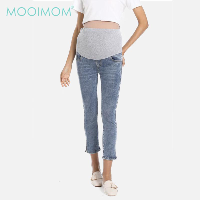 Jual MOOIMOM Slim Middle Cut Maternity Jeans - Celana Jeans Hamil | Shopee Indonesia