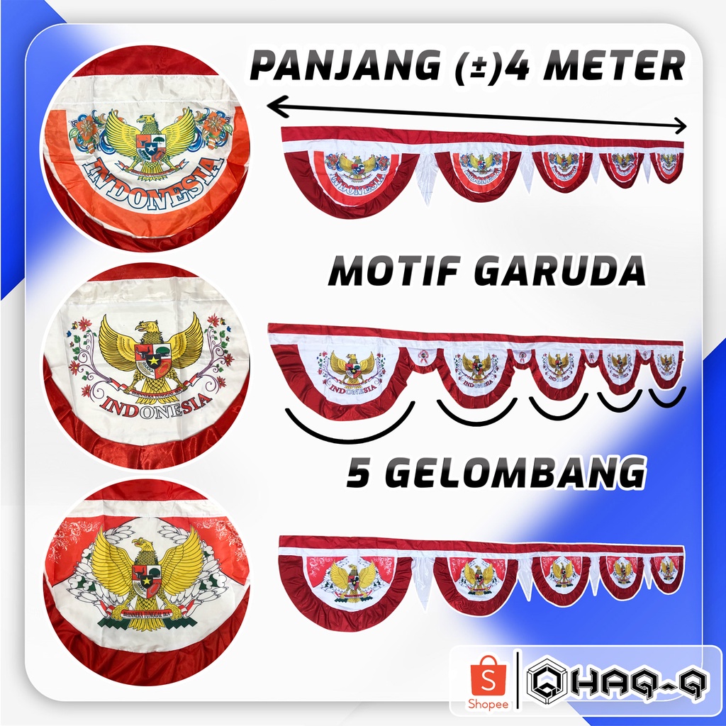 Jual BENDERA UMBUL UMBUL RESPLANG/BACKGROUND Garuda 5 Gelombang 4 Meter ...