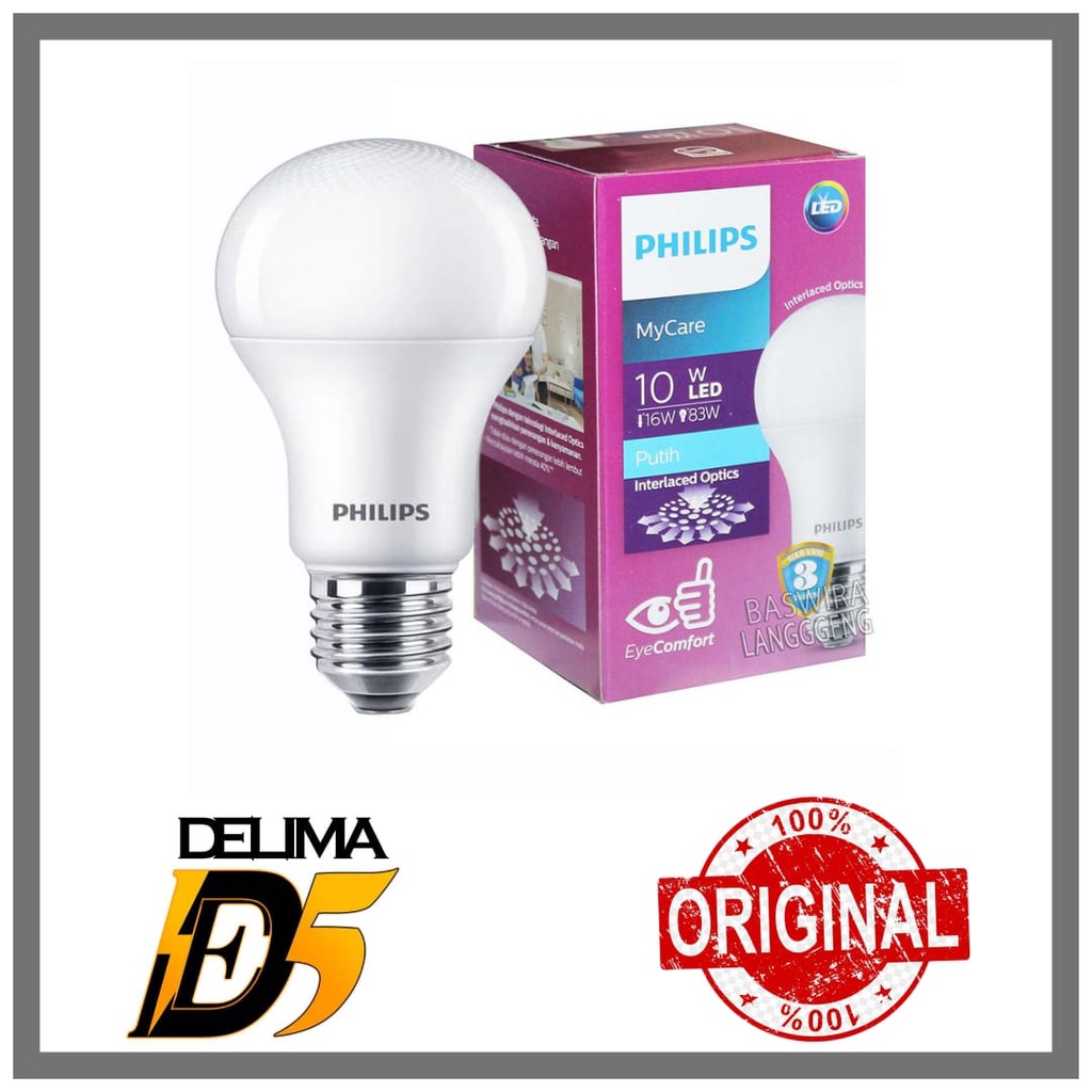 Jual Philips LED Bulb 10W E27 - (6500K - Putih / 3000K - Kuning) | Shopee Indonesia