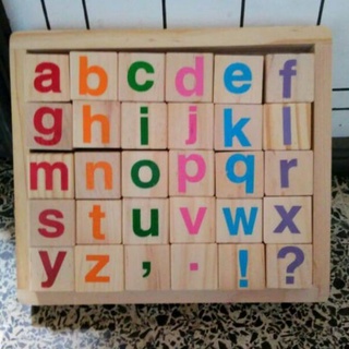 Jual mainan anak balok natural abjad balok besar | Shopee Indonesia