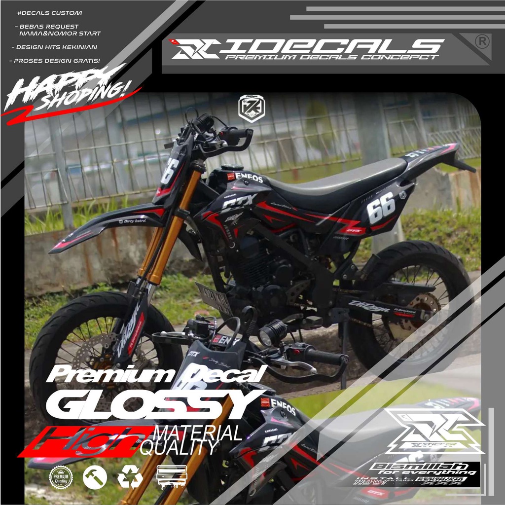 Jual 00172 sticker decals fullbody kawasaki dtracker desain simpel ...