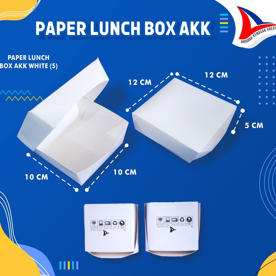 Jual PAPER LUNCH BOX KINSPACK AKK UKURAN S 10X10X5CM WHITE (10 PCS ...