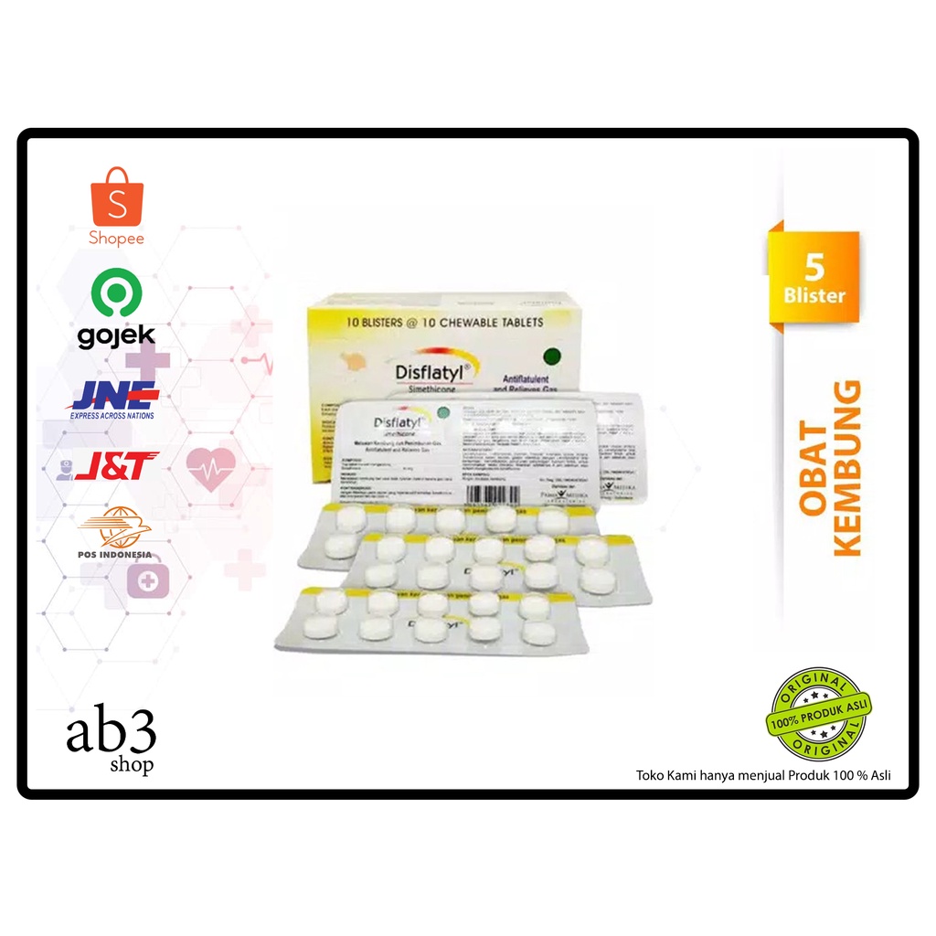 Jual DISFATYL / DISFLATYL 40 MG ISI 5 BLISTER X 10 TABLET UNTUK KEMBUNG ...