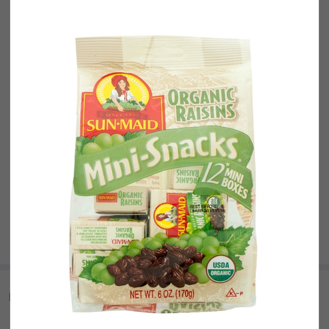 Jual SUN-MAID ORGANIC RAISINS MINI SNACKS 12s | Shopee Indonesia