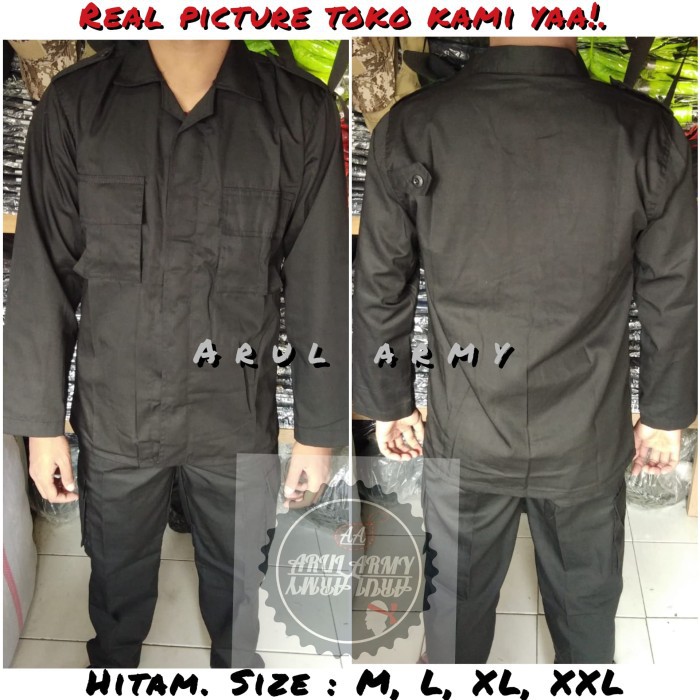 Jual SJ46GF BAJU SERAGAM SETELAN PDL SATPAM SECURITY BRIMOB KEAMANAN HITAM / BIRU SAFARI PDH ...