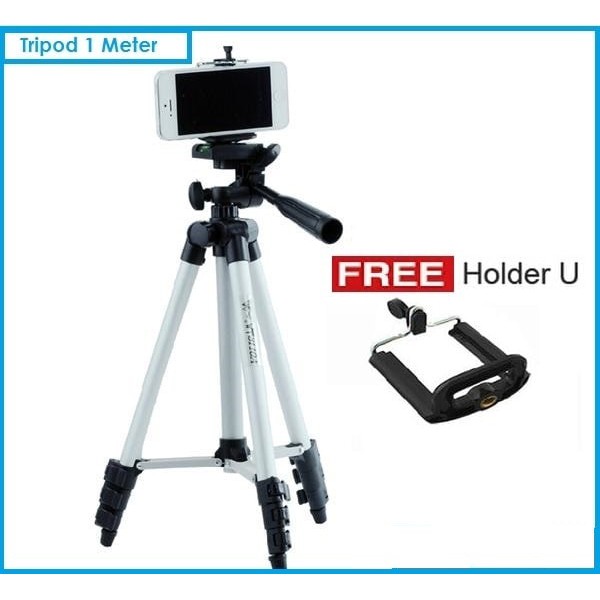 Jual TRIPOD 1 Meter Tripod 3110 Tripod 3 Kaki Alumunium + Holder U ...