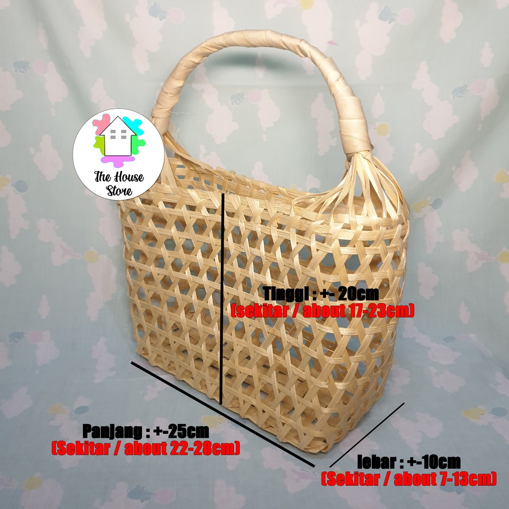 Jual KERANJANG SNACK DARI ANYAMAN / JINJINGAN BAMBU BESAR / TAS HANDUK ...