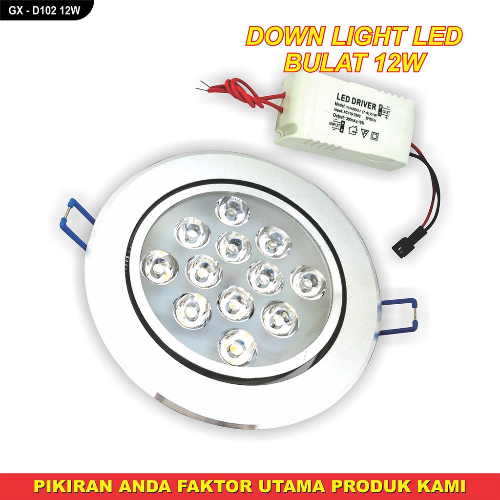 Jual Down light led bulat 12w//Down light led bulat//Lampu Plafon Inbow ...