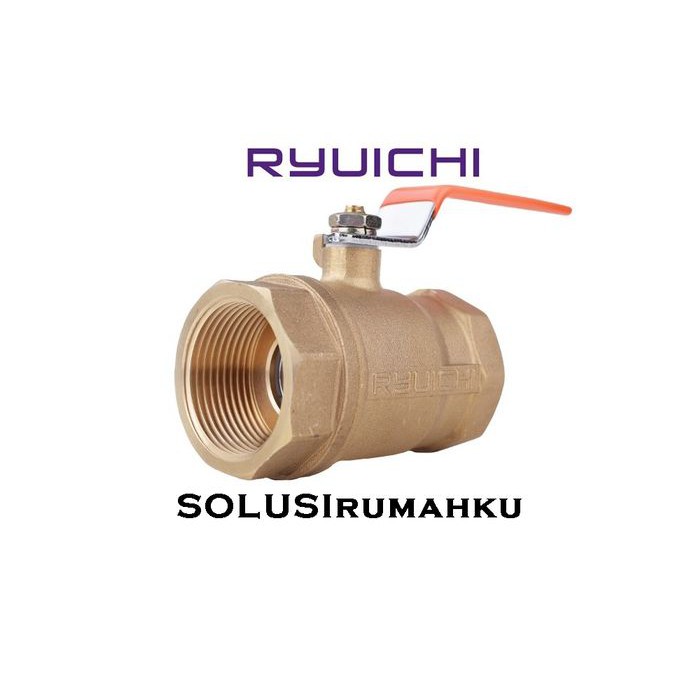 Jual RYUICHI BALL VALVE KUNINGAN 1" / Stop Kran model Tongkat 1 inch 1 ins 1 inci | Shopee Indonesia