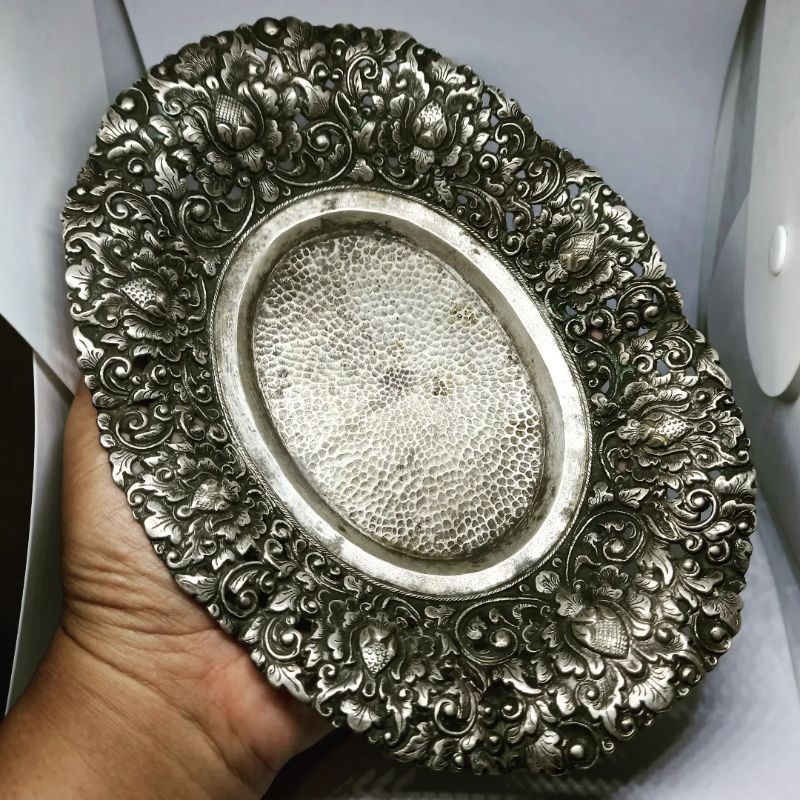 Jual Barang antik ukiran Nampan Perak asbak perak | Shopee Indonesia